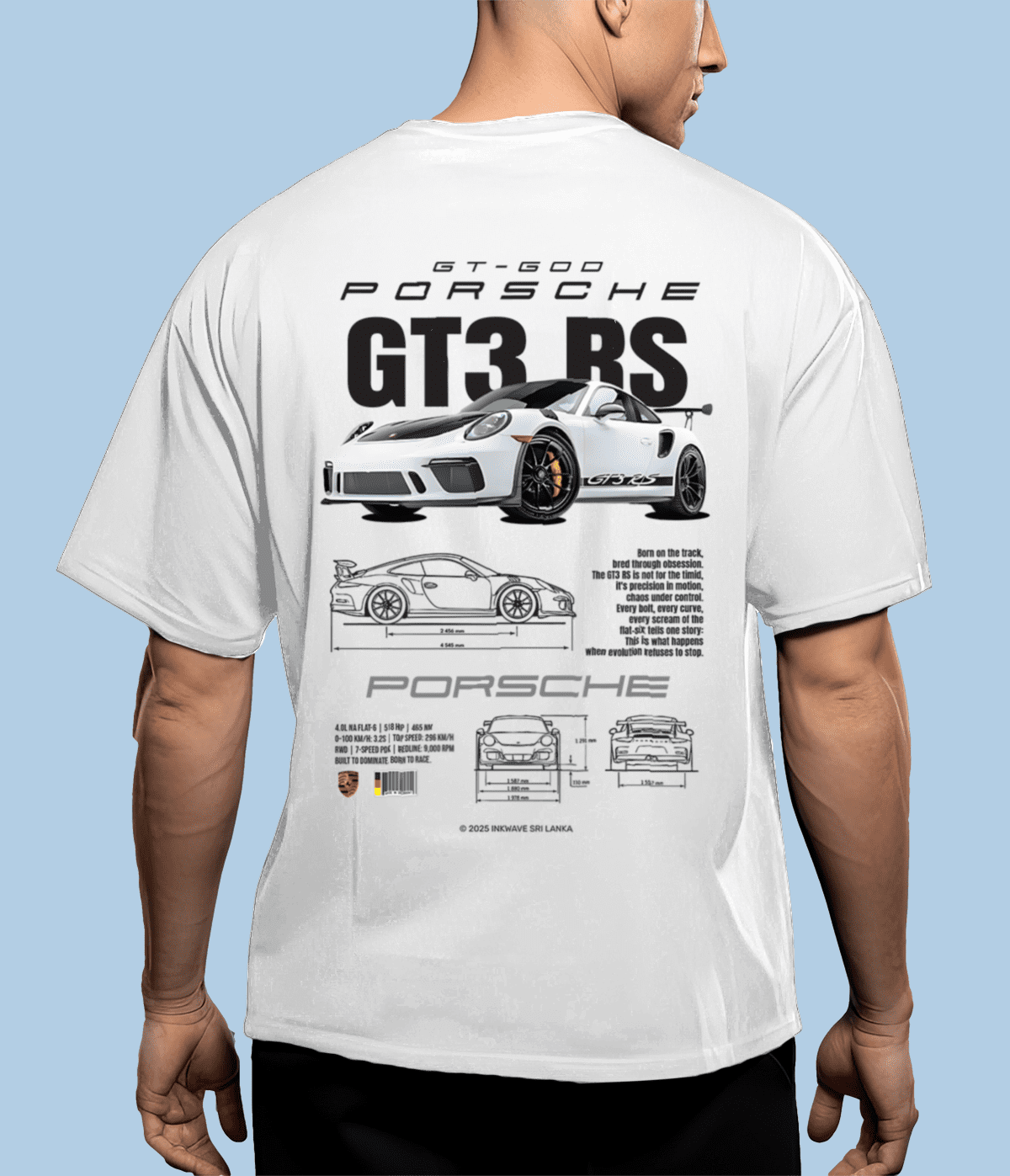 Porsche GT3 RS T-shirt – Flat-Six Powered Design for True Drivers - InkWave