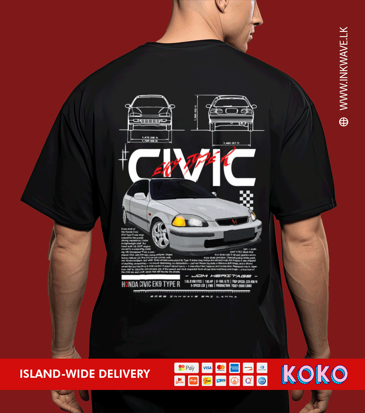 Honda Civic EK9 Type R T-Shirt – JDM Legend Streetwear - InkWave